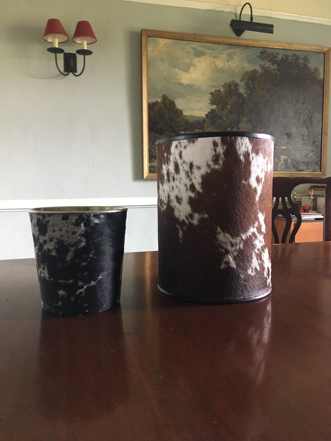 Large Cowhide Waste Paper Bin | Game Fare